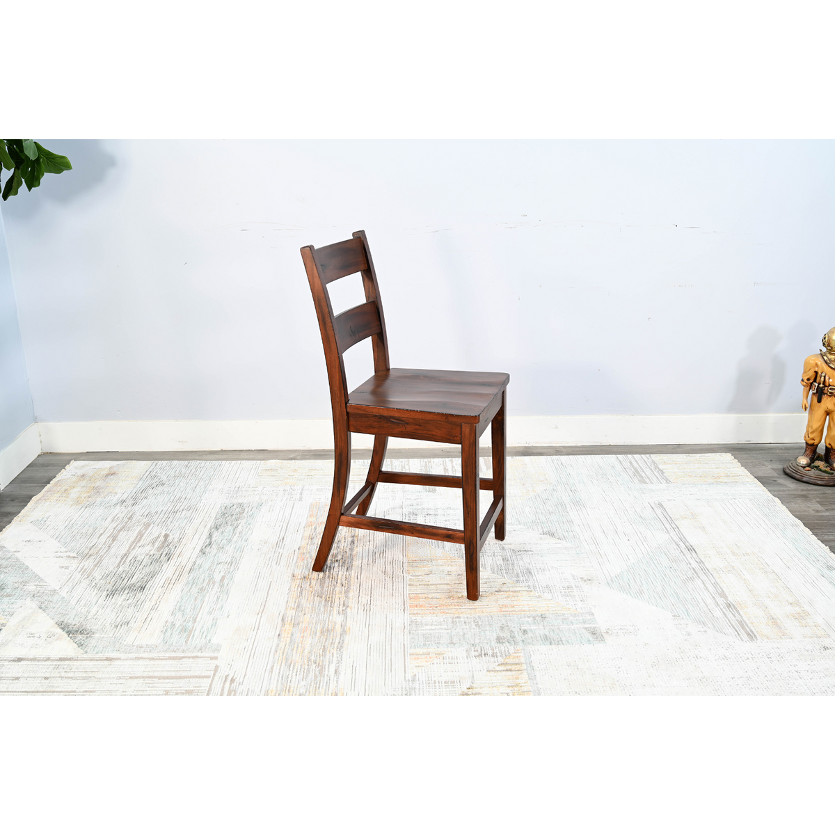 Sunny Designs Bar Ladderback Barstool, Wood Seat Vintage Mocha — Bed ...