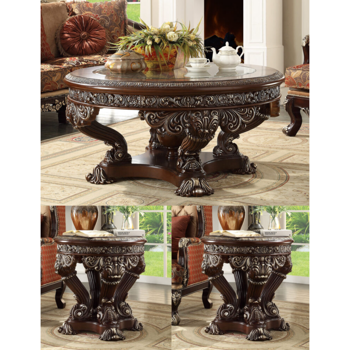 Homey Design Hd-8017 – 3 Pc Coffee Table Set Accent Furniture — Bed ...