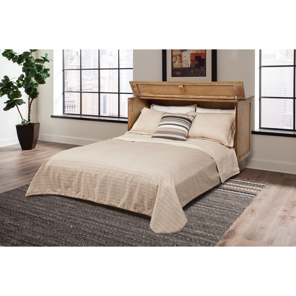 Arason Enterprises Creden-ZzZ Essex Ash Queen Size Cabinet Bed — Bed ...