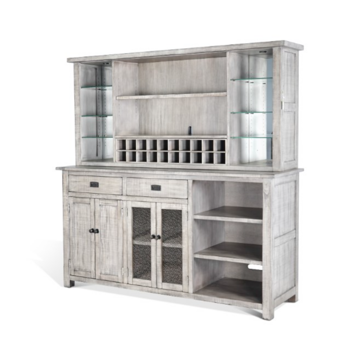 Sunny Designs Buffet & Back Bar Hutch Alpine Grey — Bed & Sofa Hub