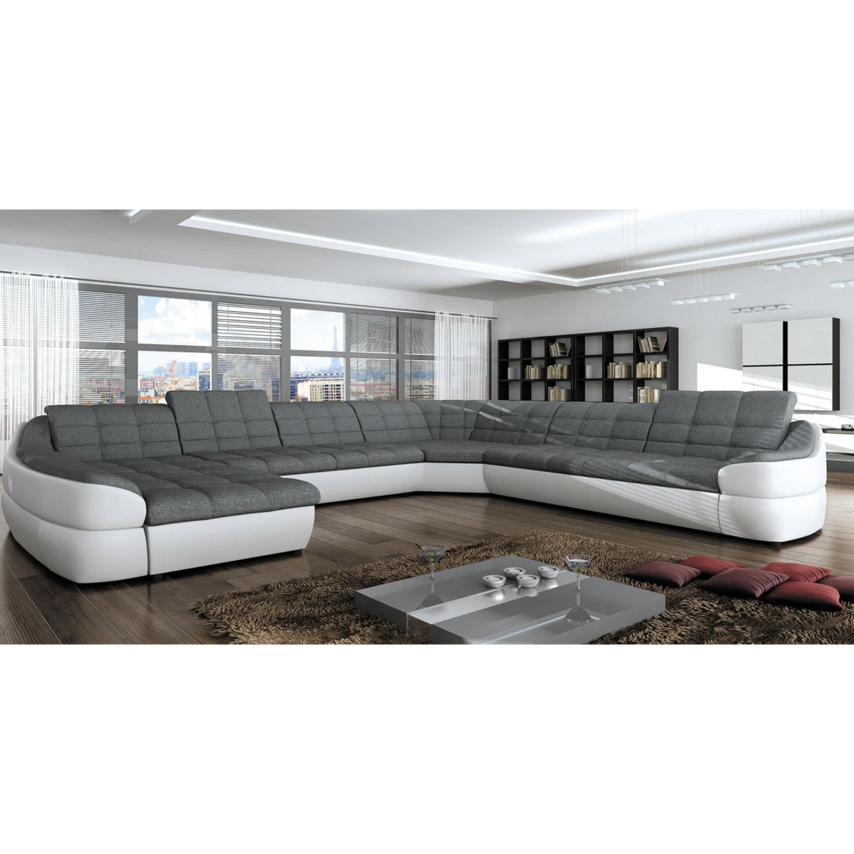 Maxima House Sleeper Sectional Infinity XL, U-Shape Full XL with Stora ...
